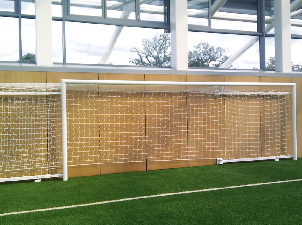 Fold-To-Wall Aluminium Football Goals - Sportsmark